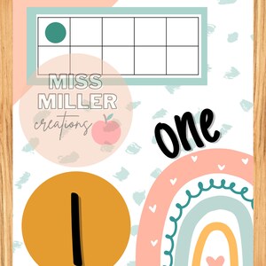 Modern Boho Rainbow Classroom Number Posters - Etsy