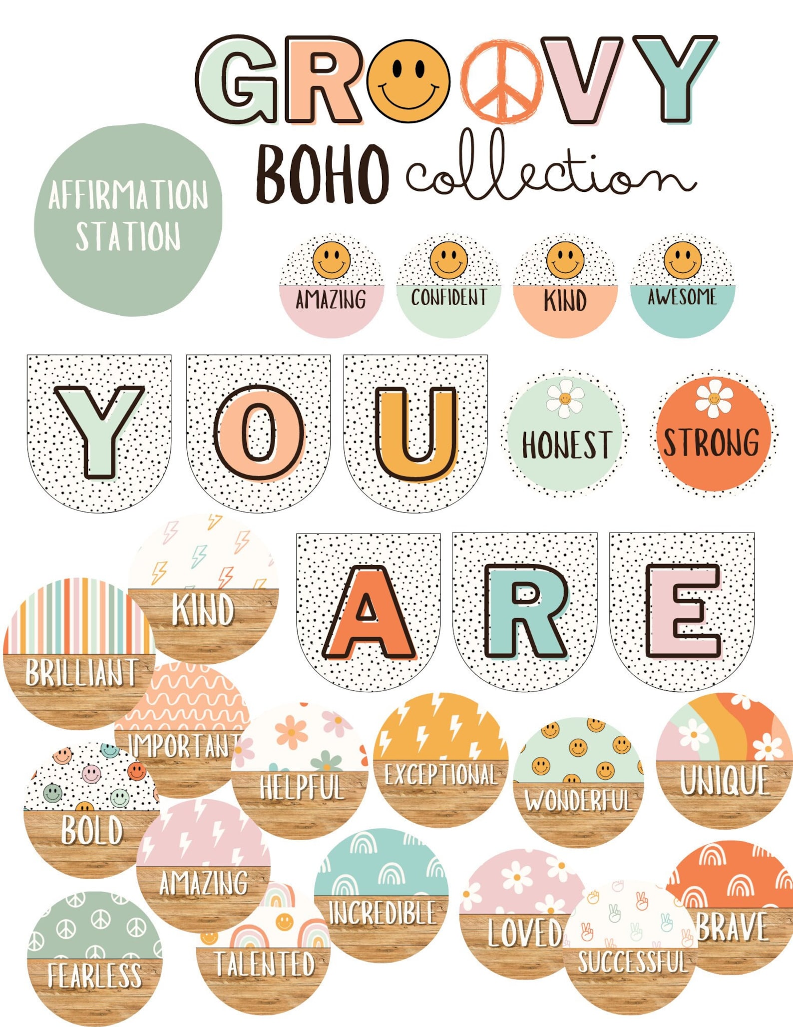 Groovy Boho Affirmation Station - Etsy