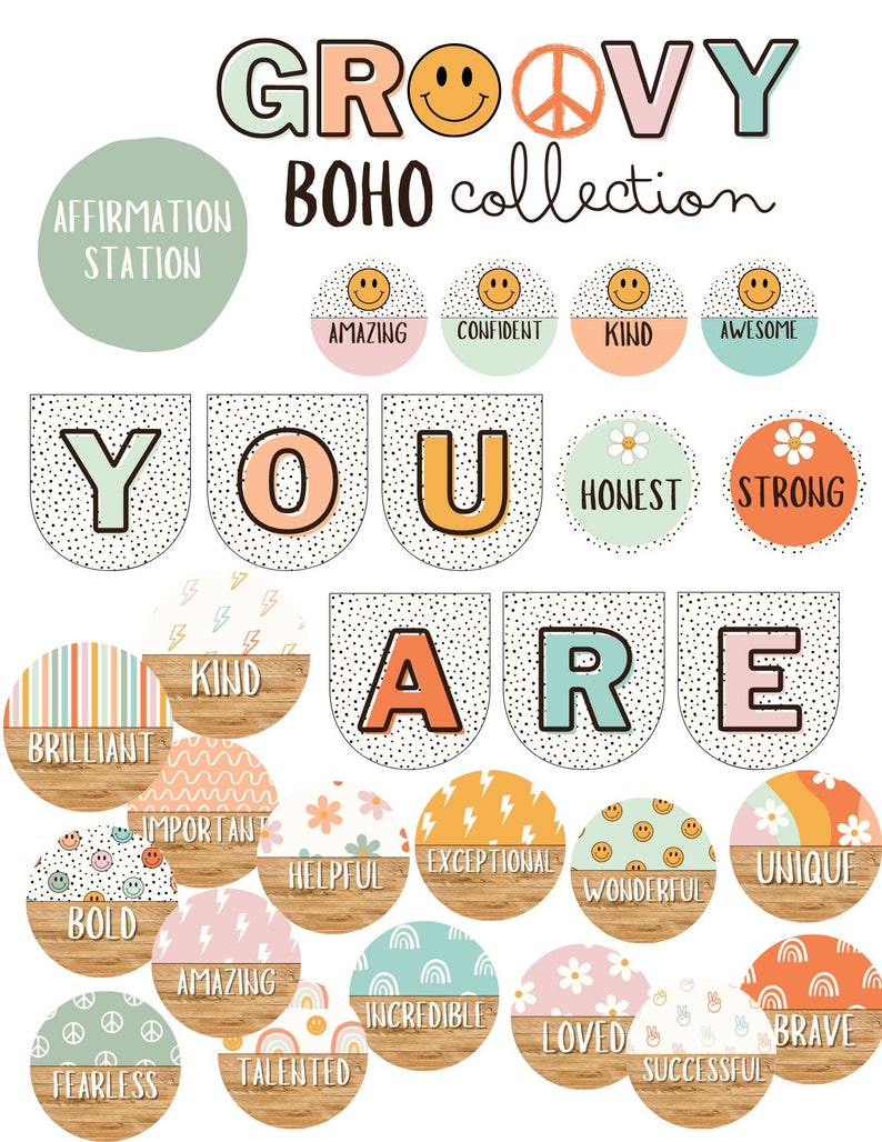 Groovy Boho Affirmation Station - Etsy