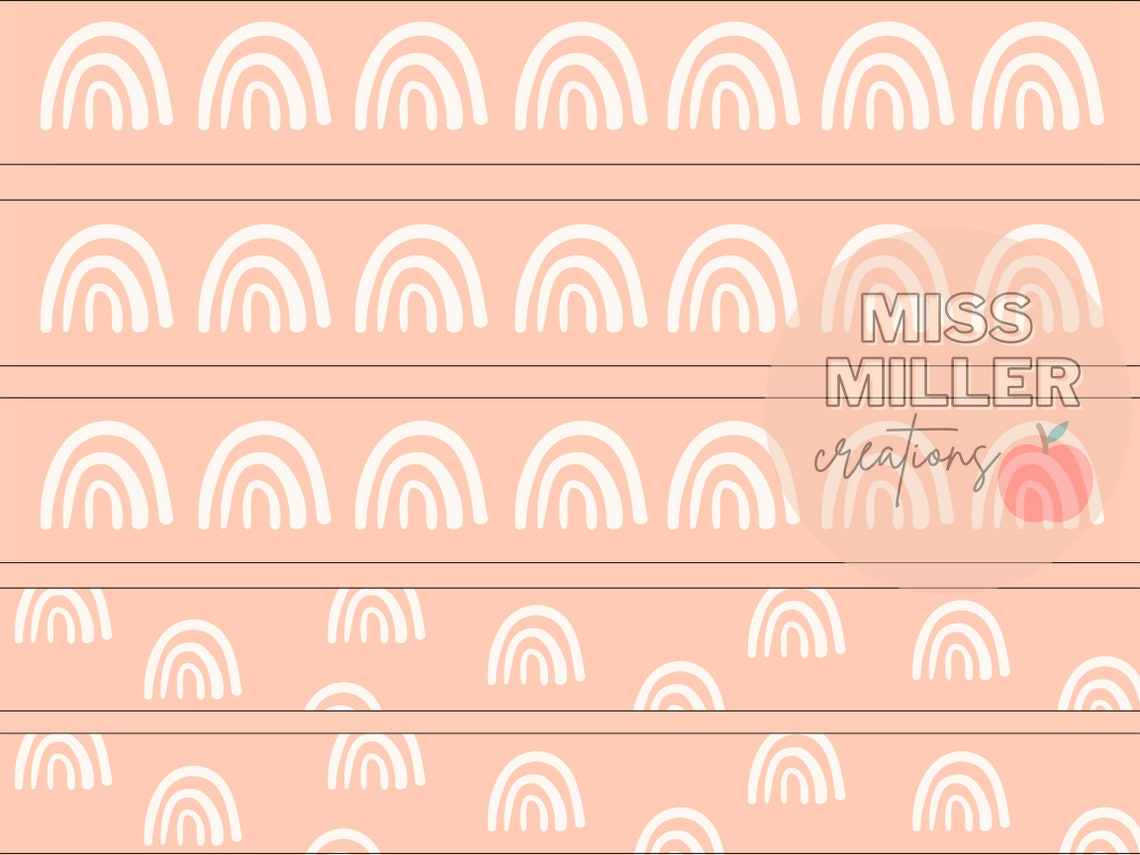 Modern Boho Rainbow Bulletin Board Borders Pack - Etsy