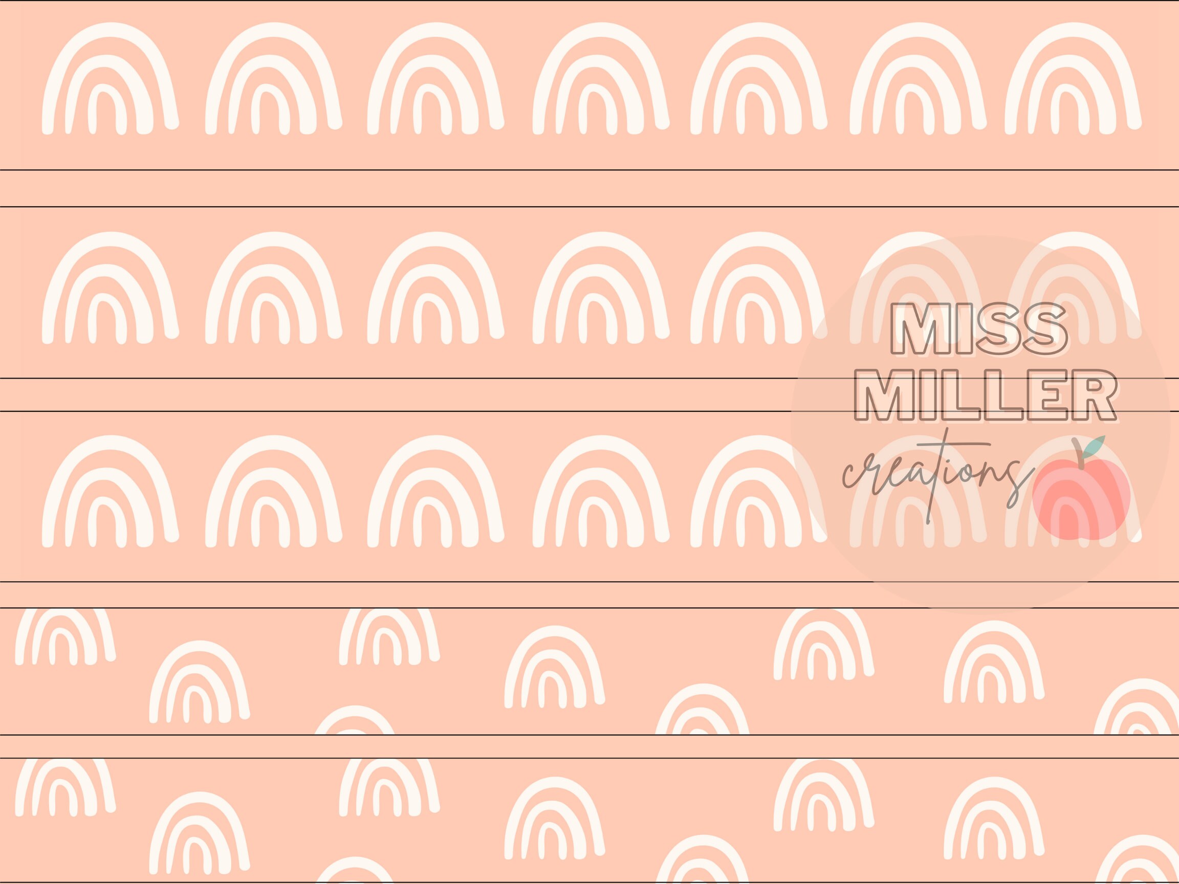 Modern Boho Rainbow Bulletin Board Borders Pack - Etsy