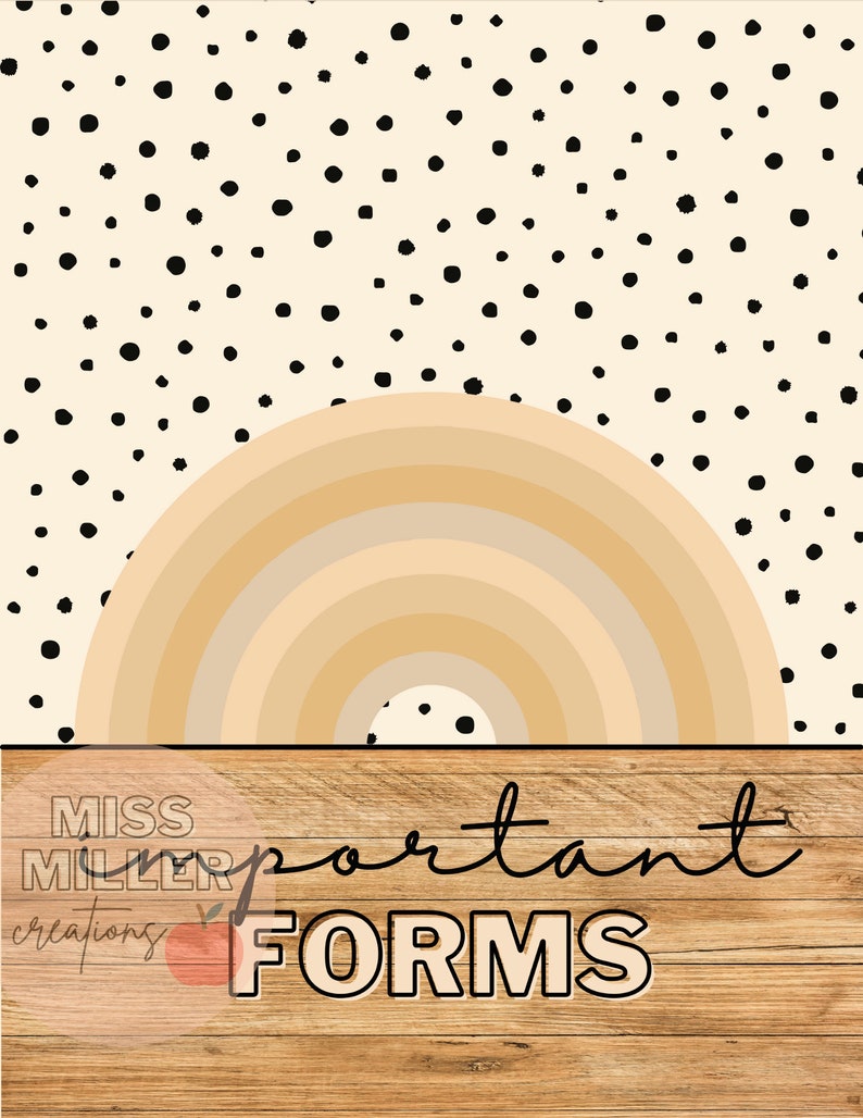 Neutral Boho Rainbow Binder Covers editable - Etsy Canada