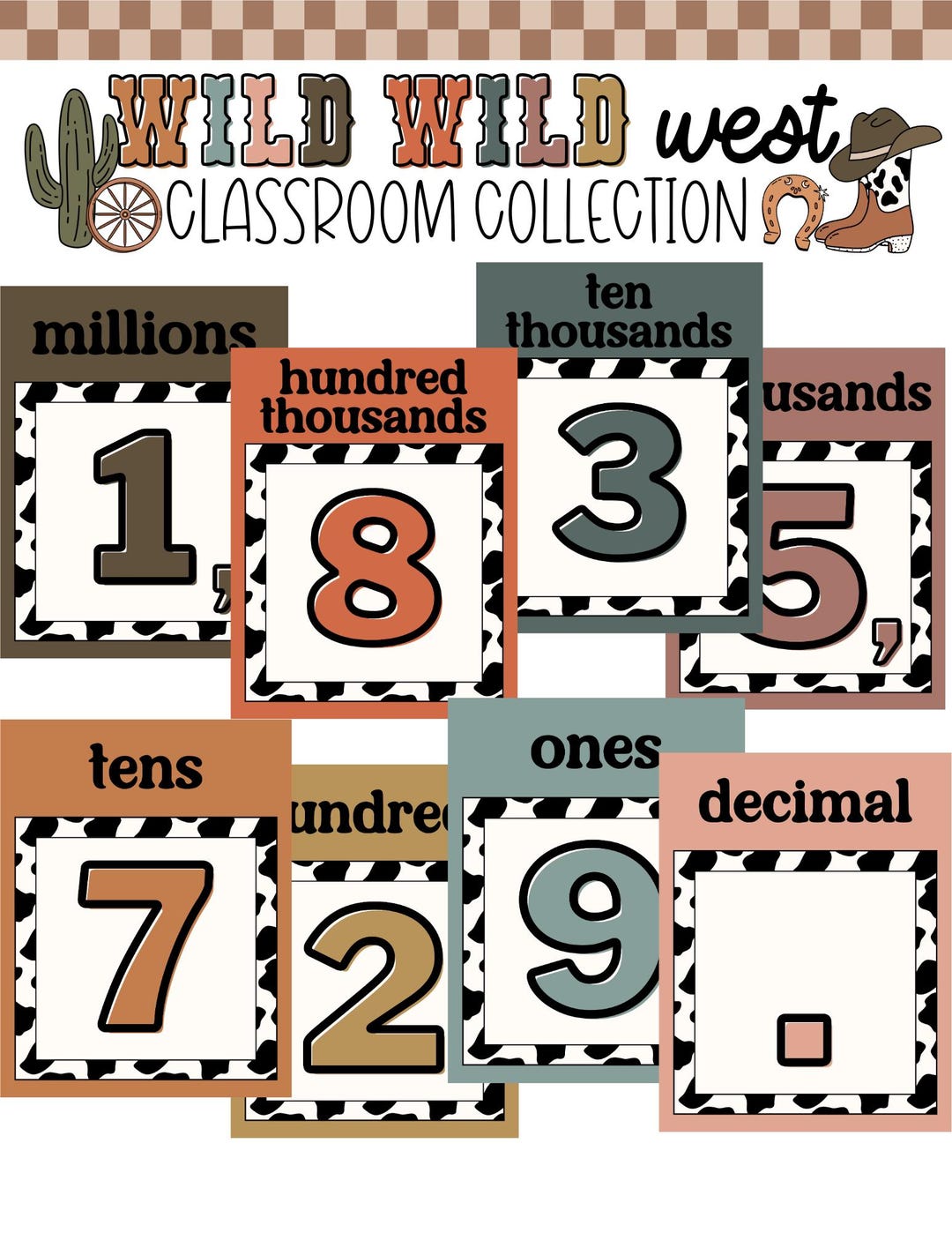Wild Wild West Place Value Posters - Etsy