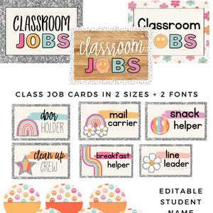 Groovy Glitter Class Jobs Display [editable] - Etsy