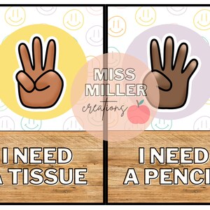 Pastel Boho Rainbow Hand Signals Classroom Posters [editable] - Etsy