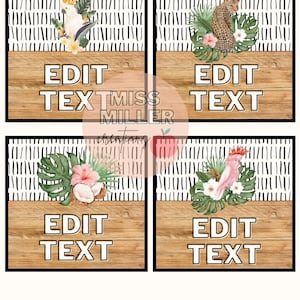 Boho Tropics Classroom Labels [editable] - Etsy