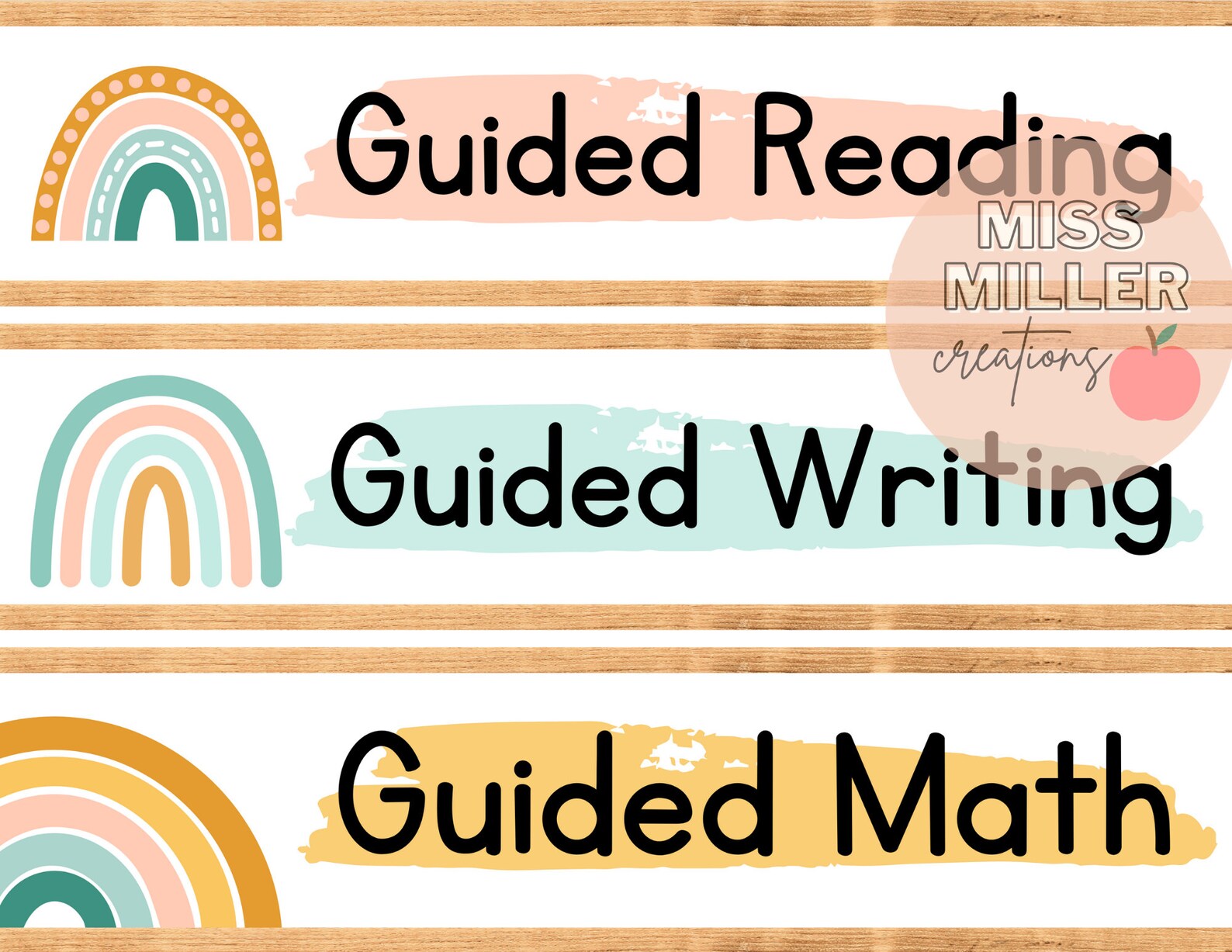 Modern Boho Rainbow Classroom Schedule editable - Etsy