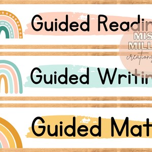 Modern Boho Rainbow Classroom Schedule [editable] - Etsy