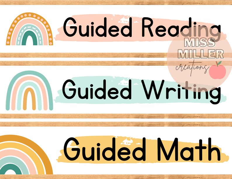 Modern Boho Rainbow Classroom Schedule editable - Etsy