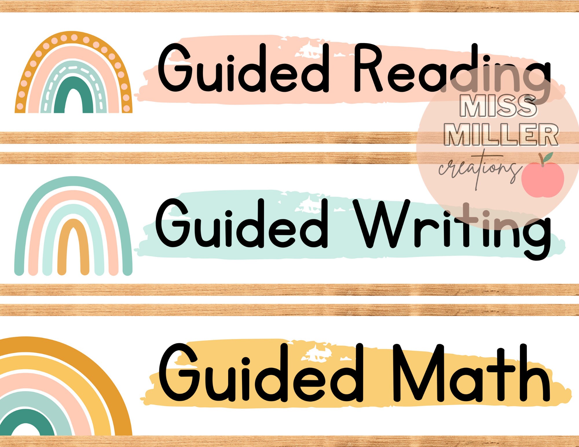 Modern Boho Rainbow Classroom Schedule editable - Etsy Australia