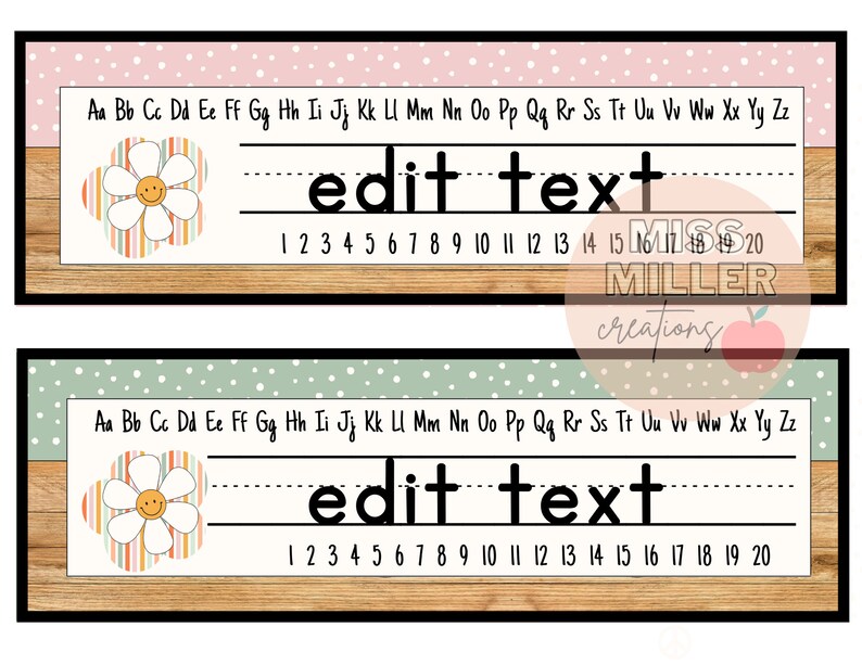 Groovy Boho Desk Plates [editable] - Etsy