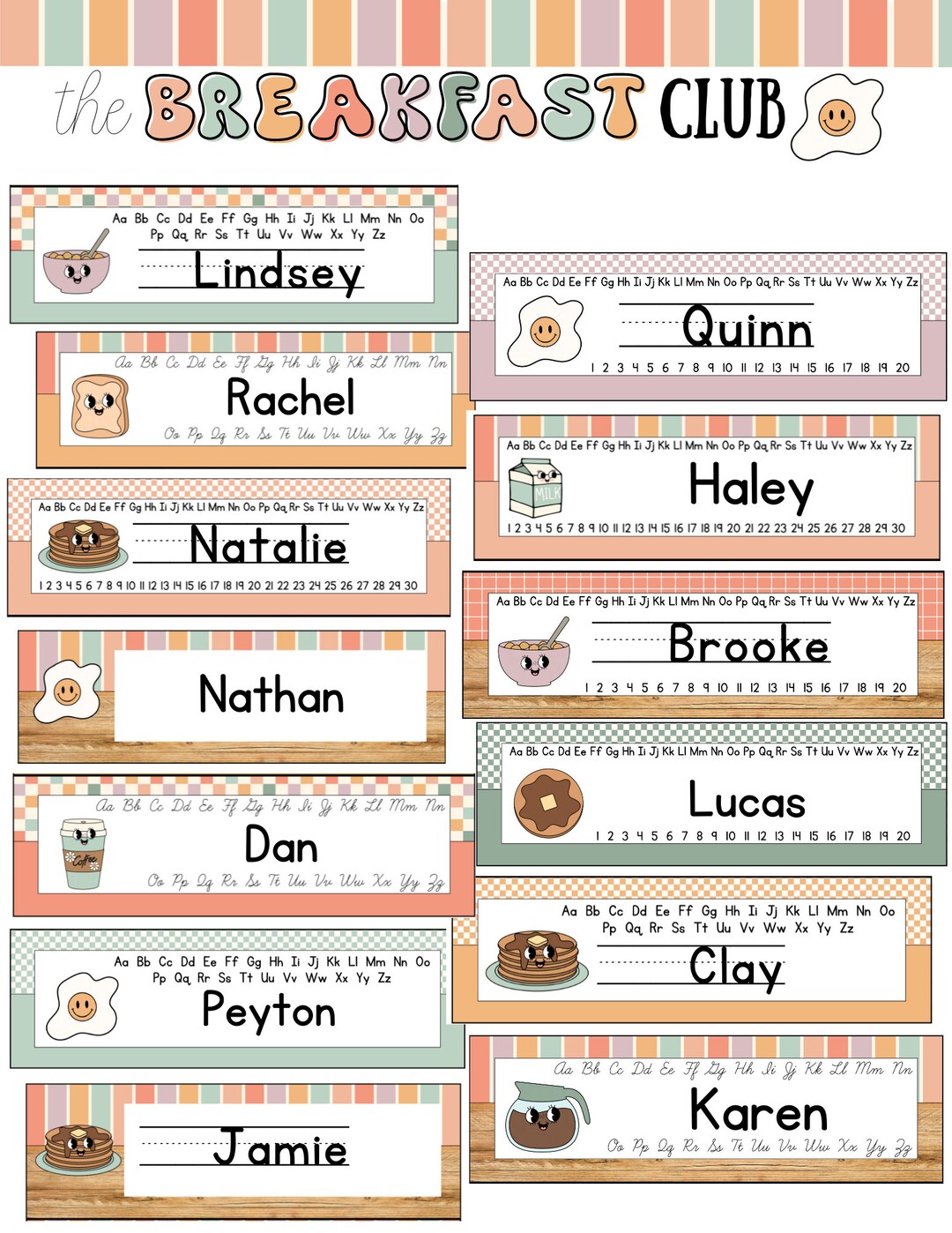 The Breakfast Club Desk Plates - Etsy