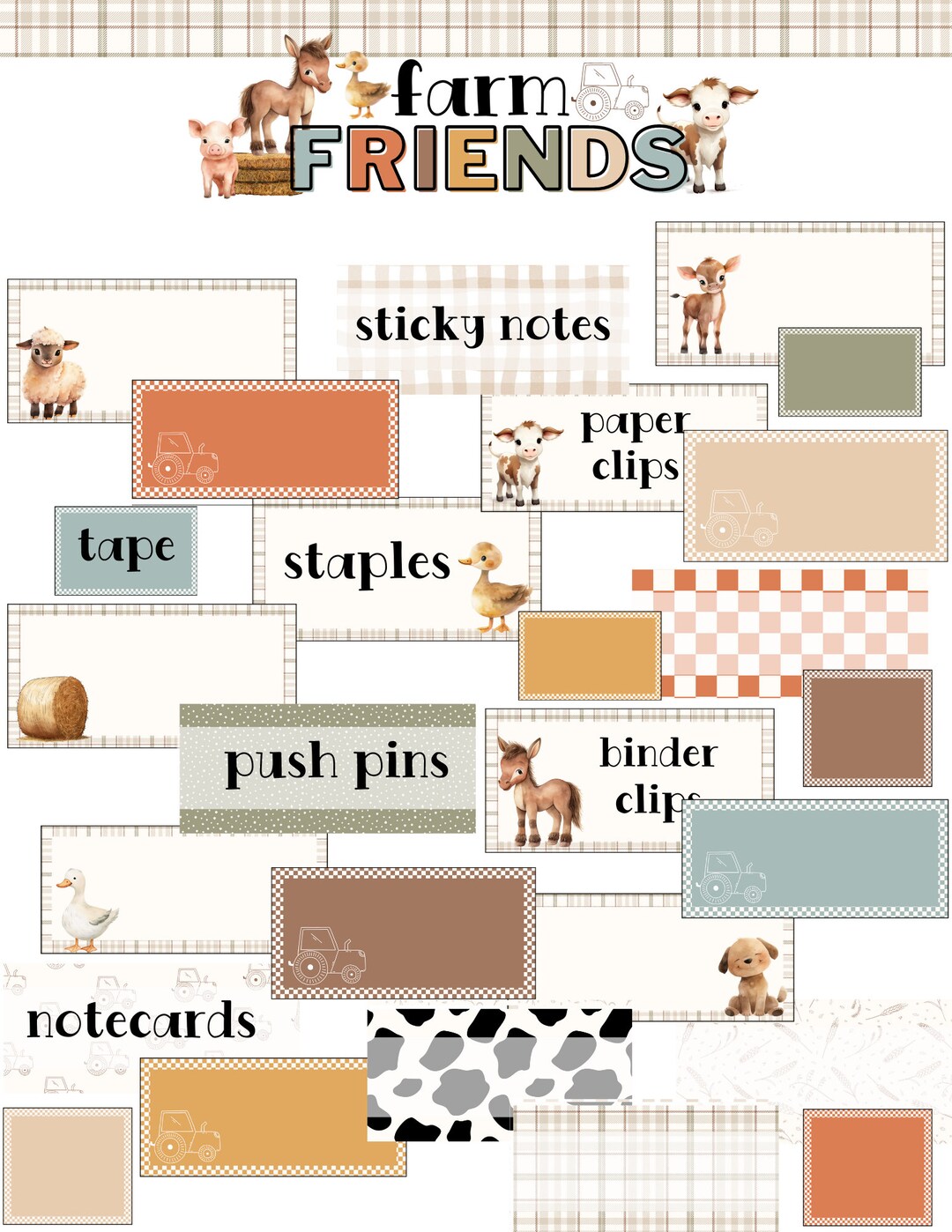 Farm Friends Teacher Toolbox Labels [editable] - Etsy