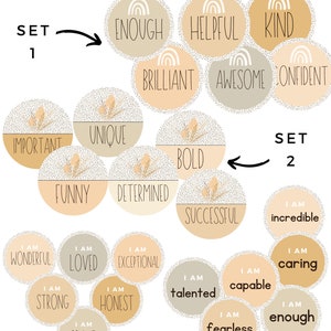 Neutral Boho Rainbow Classroom Affirmation Station - Etsy