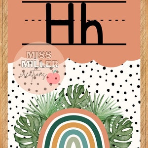 Boho Tropics Alphabet Posters - Etsy