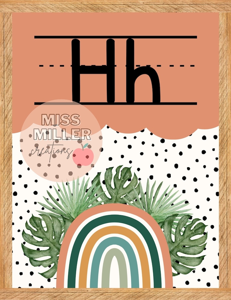 Boho Tropics Alphabet Posters - Etsy
