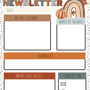 Fall/autumn Newsletter Template [editable] - Etsy