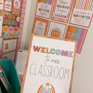 Retro Rainbow Complete Classroom Collection [editable] - Etsy