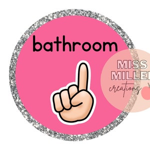 Groovy Glitter Hand Signals Classroom Posters [editable] - Etsy