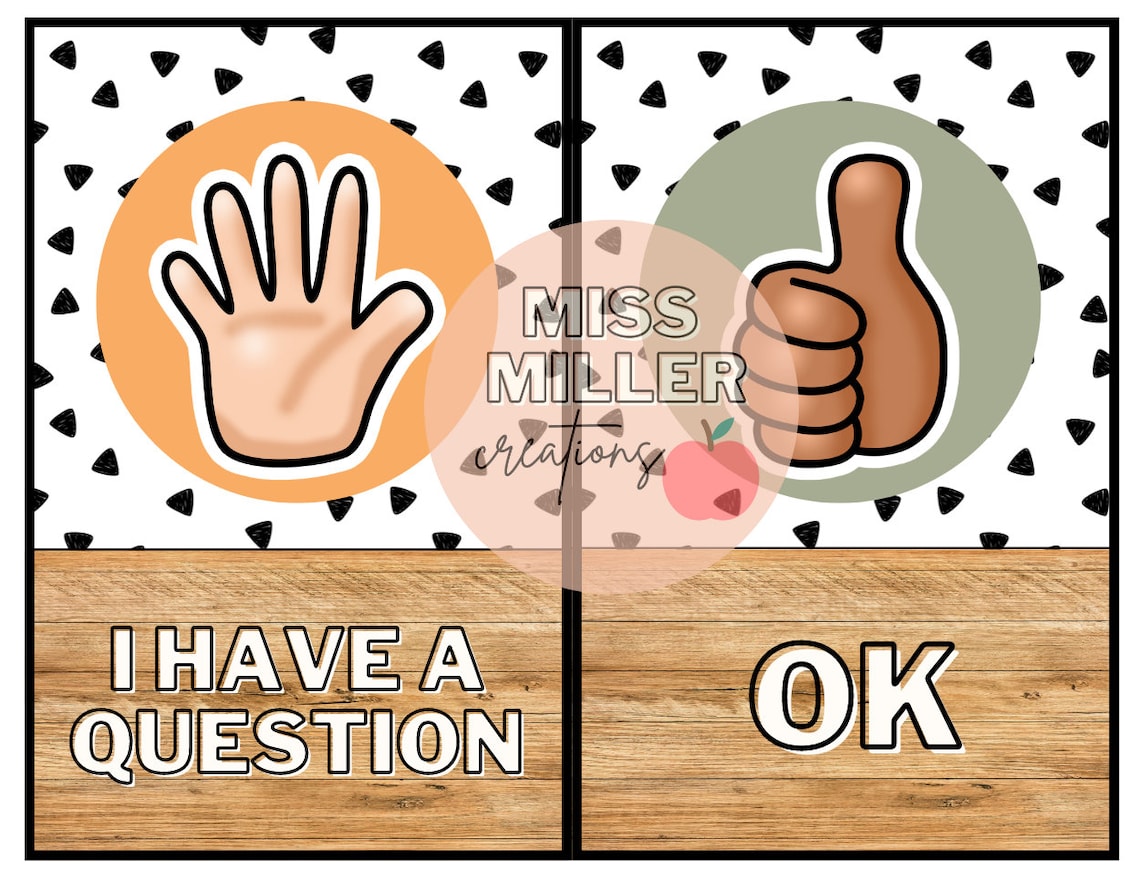 Adventure Hand Signals Classroom Posters [editable] - Etsy