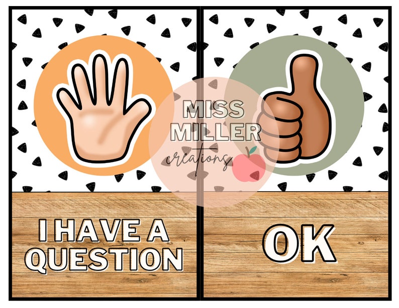 Adventure Hand Signals Classroom Posters editable - Etsy