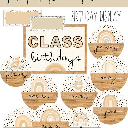 Neutral Boho Rainbow Classroom Door Display editable - Etsy