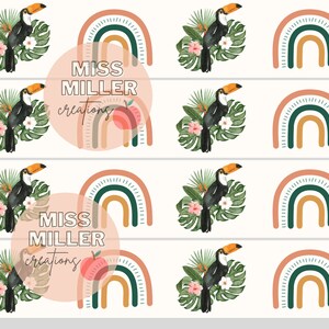 Boho Tropics Bulletin Board Borders - Etsy