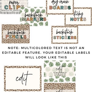Boho Tropics Classroom Supply Labels - Etsy