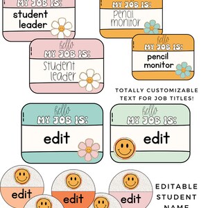 Groovy Boho Volume II Class Jobs Display [editable] - Etsy