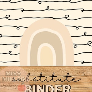 Neutral Boho Rainbow Binder Covers [editable] - Etsy