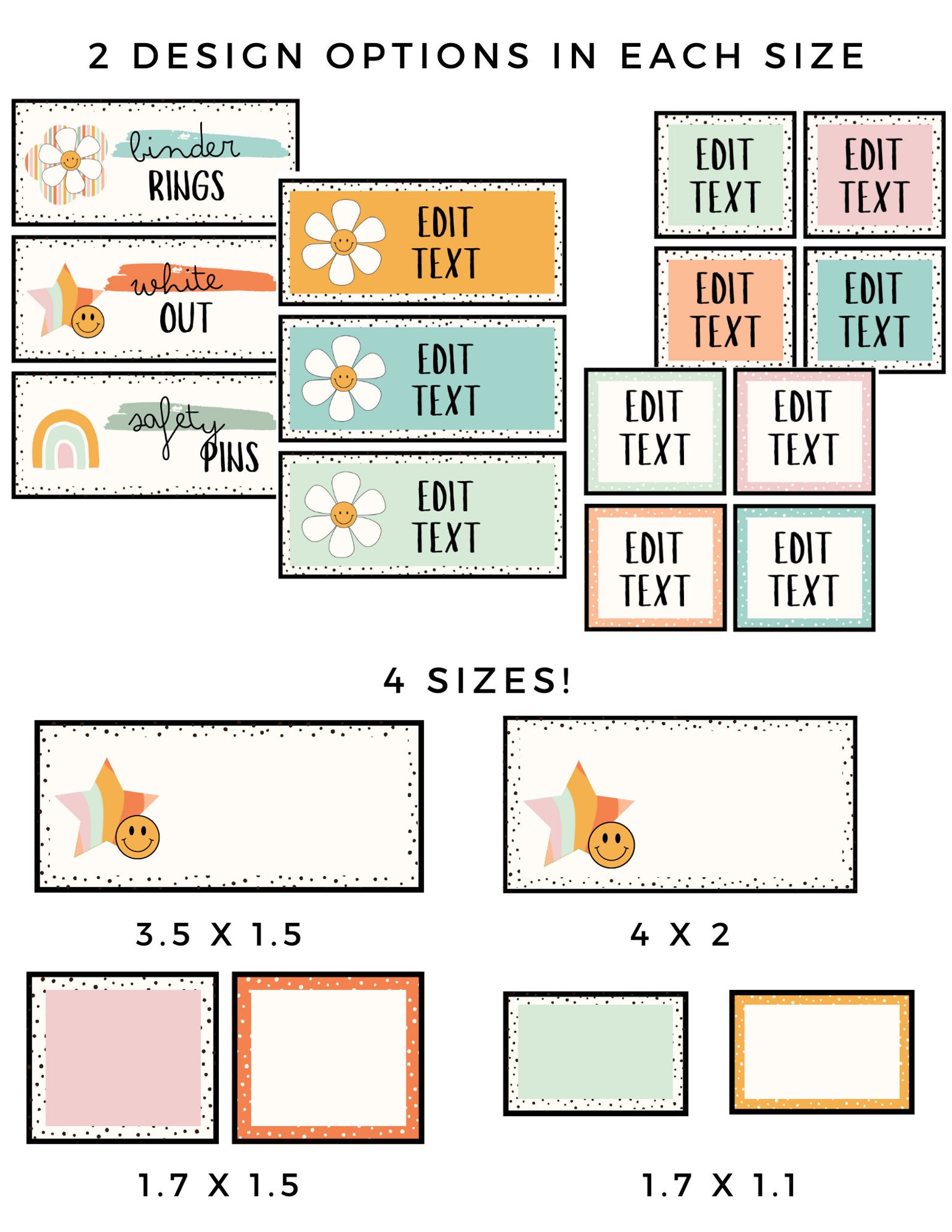 Groovy Boho Teacher Toolbox Labels editable - Etsy