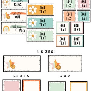 Groovy Boho Teacher Toolbox Labels [editable] - Etsy