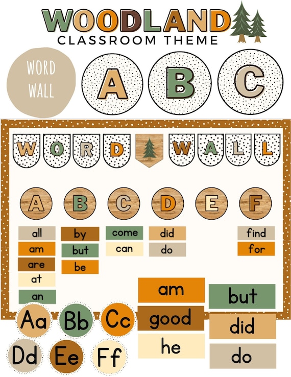 Woodland Classroom Word Wall editable - Etsy
