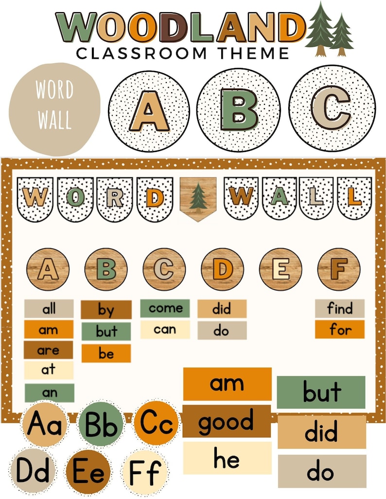 Woodland Classroom Word Wall editable - Etsy