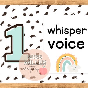 Modern Boho Rainbow Voice Level Classroom Posters - Etsy