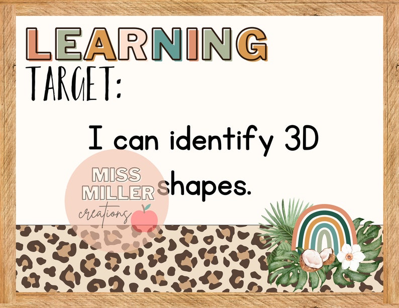 Boho Tropics Learning Goal Posters/i Can Statements/focus Wall ...