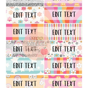 Groovy Glitter Teacher Toolbox Labels [editable] - Etsy