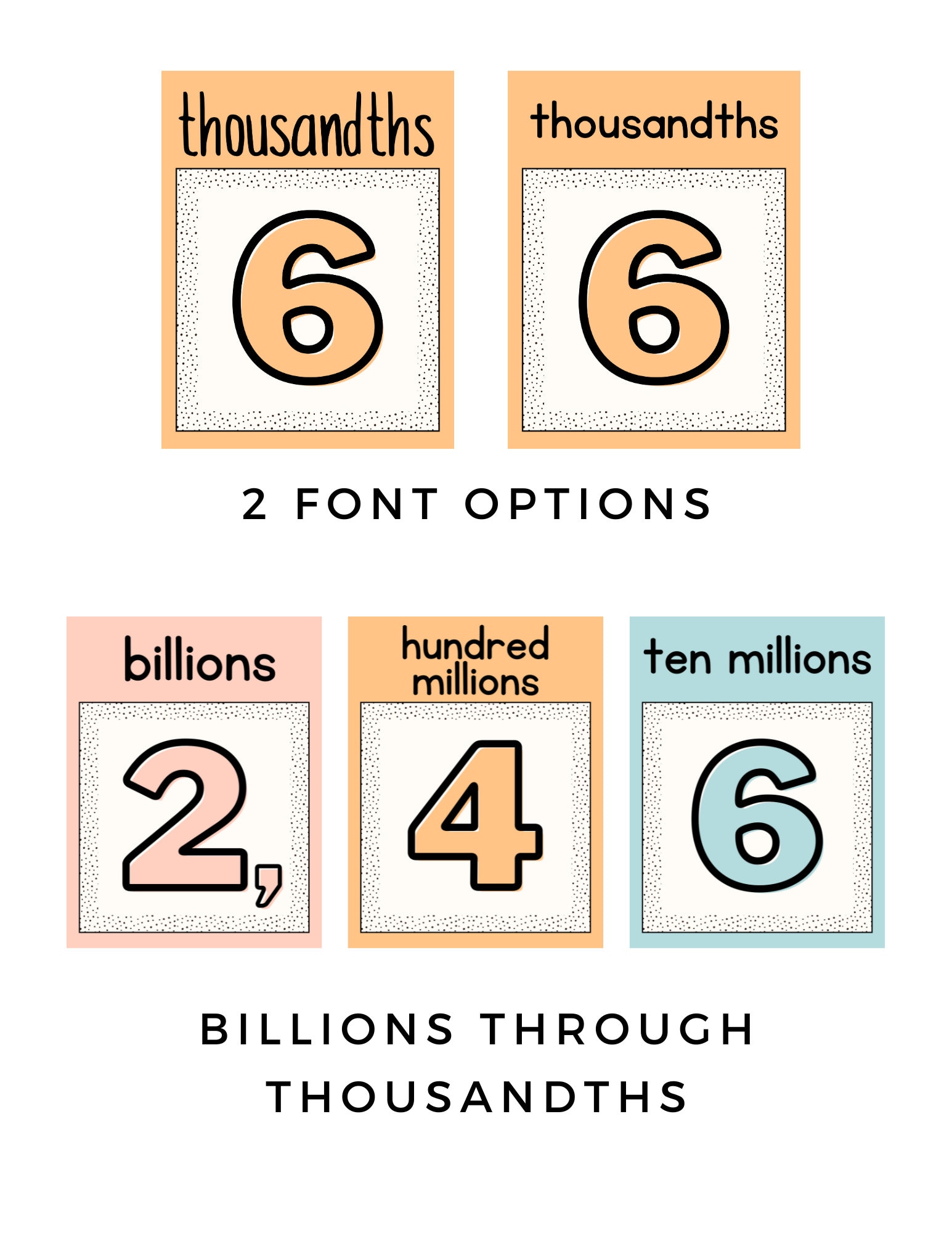 Groovy Pastel Place Value Posters - Etsy