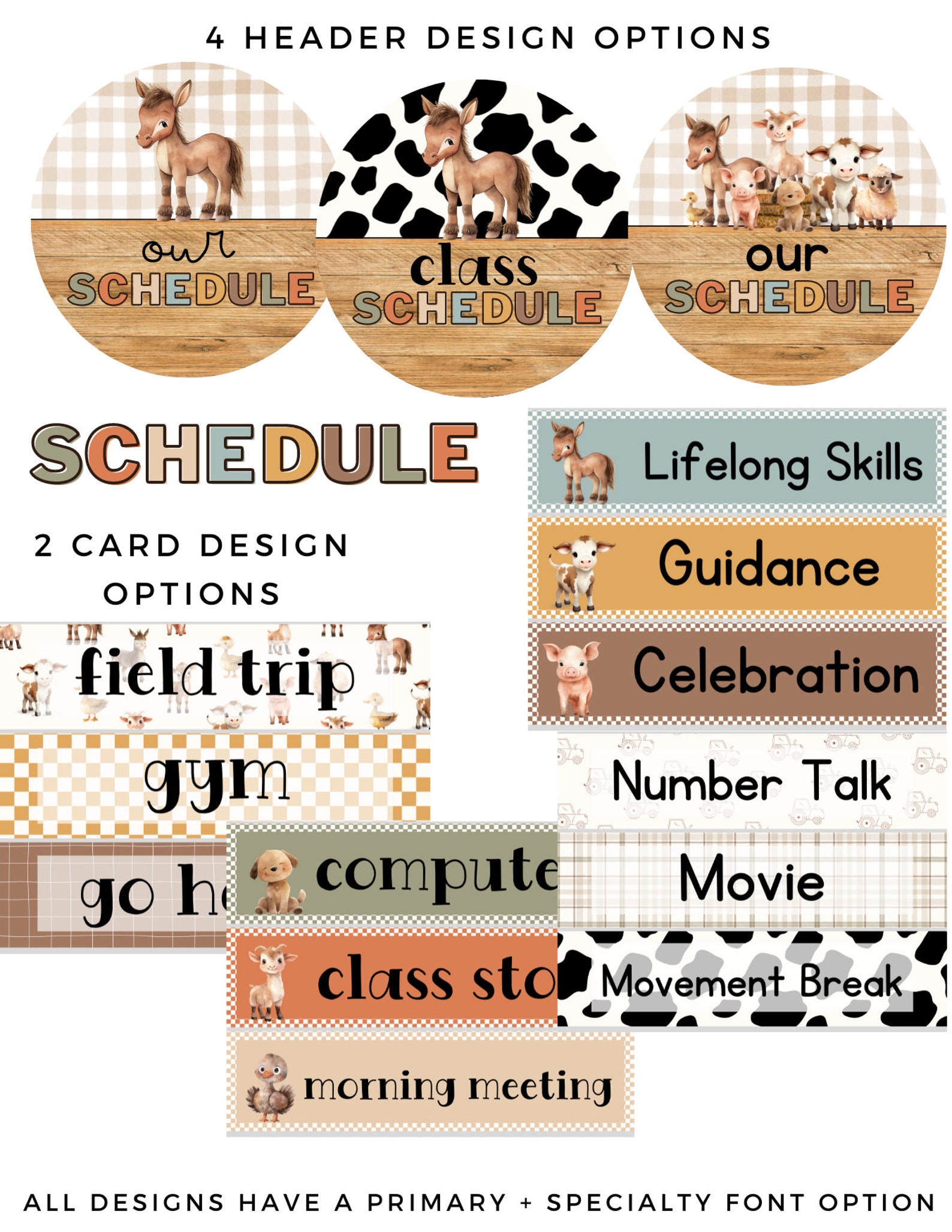 Farm Friends Classroom Schedule [editable] - Etsy