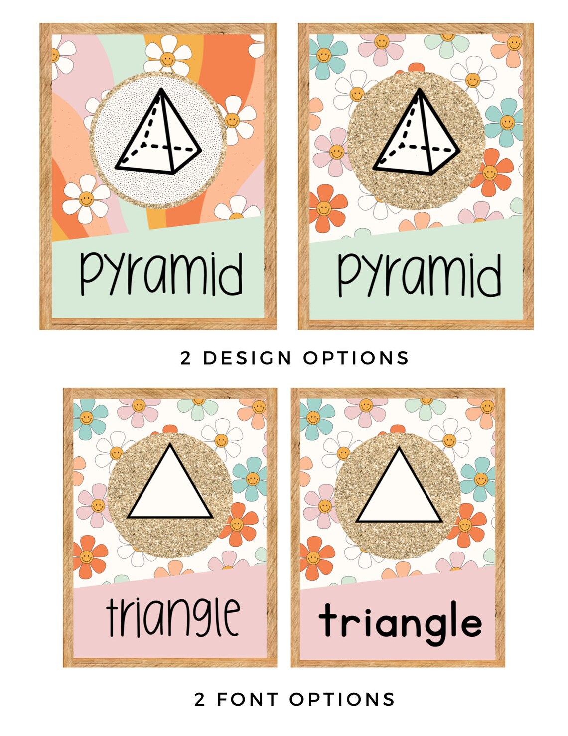 Groovy Boho Volume II Classroom Shape Posters - Etsy