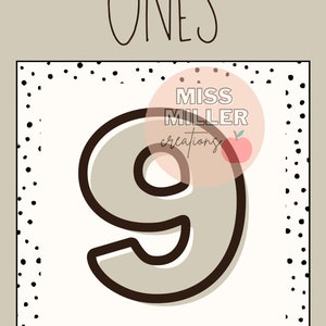 Neutral Boho Rainbow Place Value Posters - Etsy