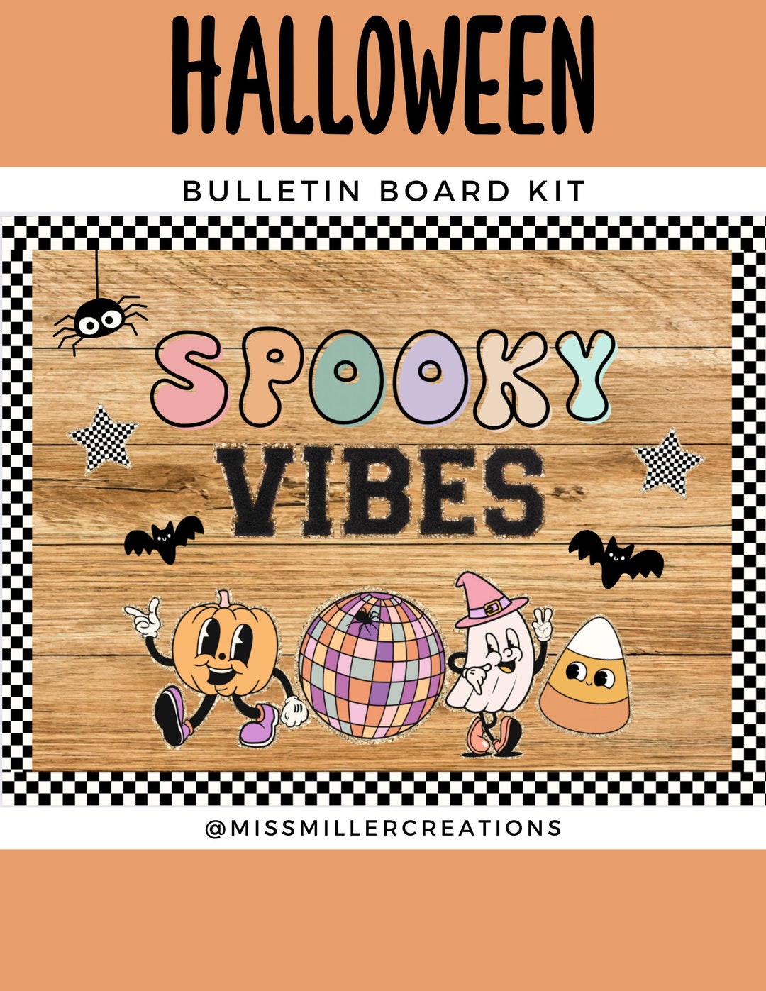 GROOVY Halloween: Spooky Vibes Bulletin Board Kit - Etsy