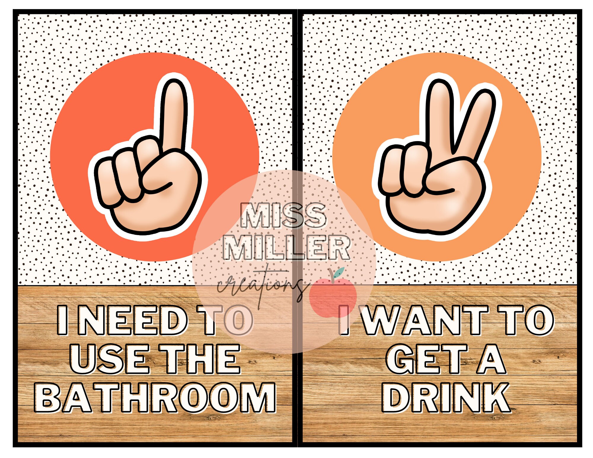 Retro Rainbow Hand Signals Classroom Posters editable - Etsy