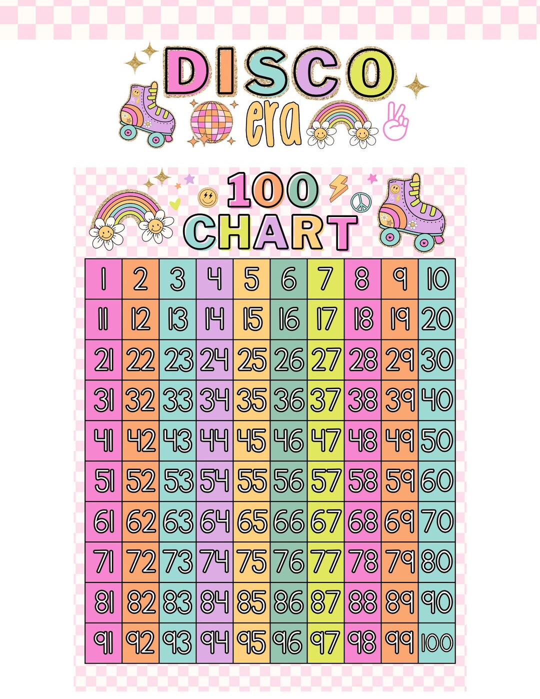 Disco Era Interactive 100 Chart - Etsy