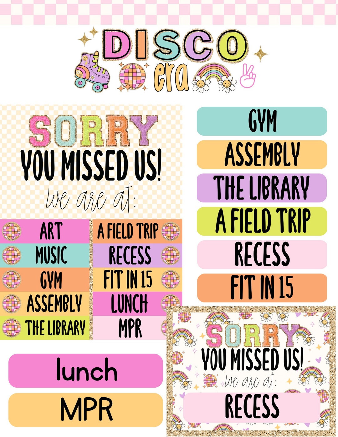 Disco Era Where Are We Classroom Door Sign [editable] - Etsy