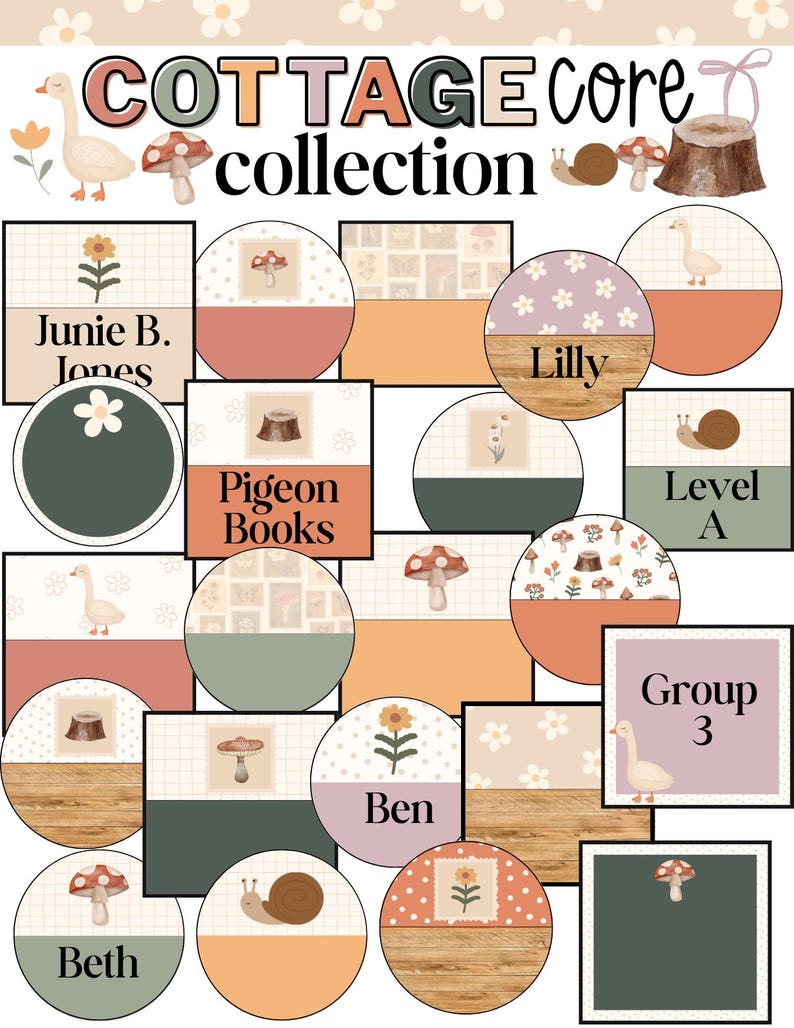 Cottagecore Classroom Labels [editable] - Etsy