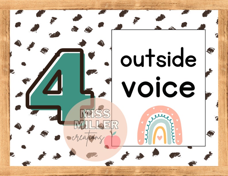 Modern Boho Rainbow Voice Level Classroom Posters - Etsy