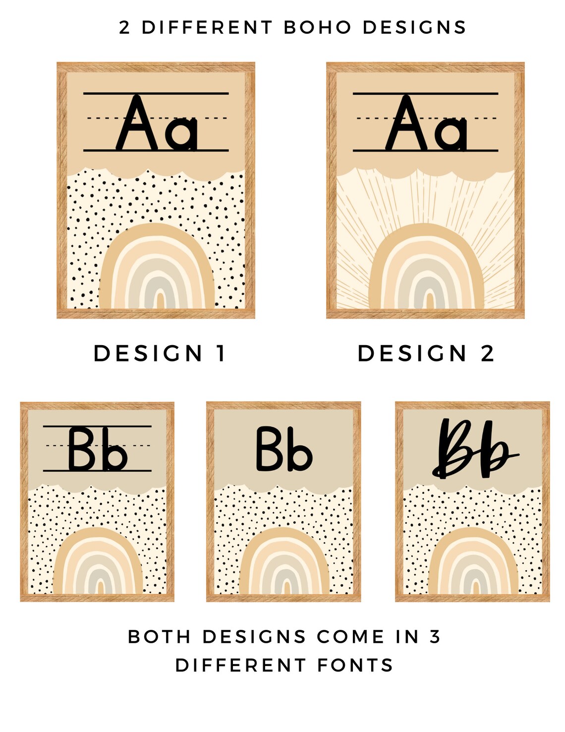 Neutral Boho Rainbow Classroom Alphabet - Etsy