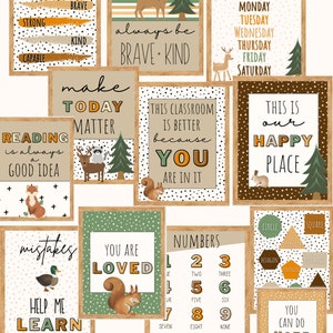 Woodland Classroom Decor [editable] - Etsy