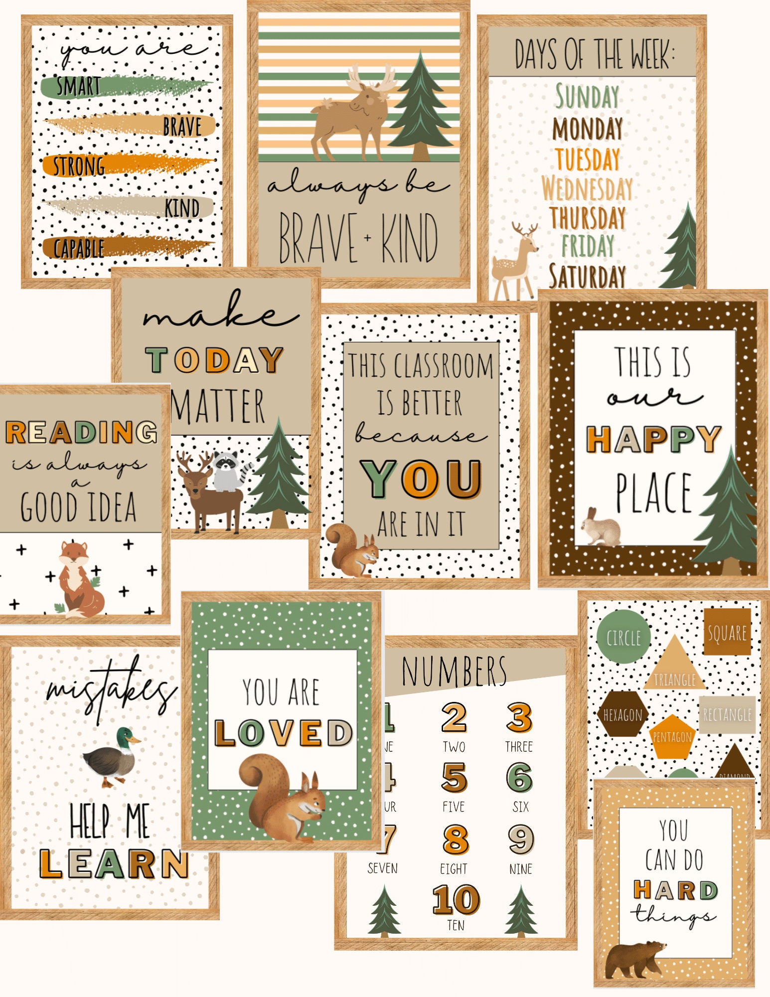 Woodland Classroom Decor [editable] - Etsy